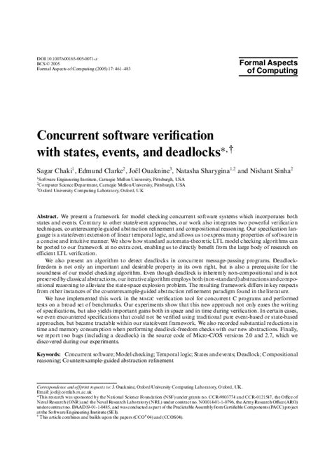 Pdf Concurrent Software Verification With States Events And Deadlocks