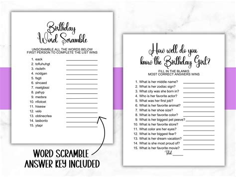 Birthday Game Bundle Minimalist Birthday Party For Her Would She Rather