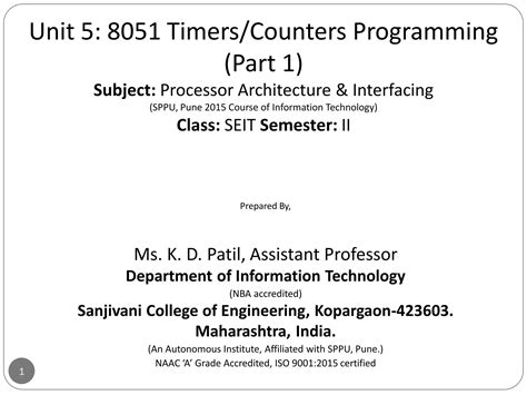 Se Pai Unit 5timer Programming In 8051 Microcontrollerpart 1 Ppt