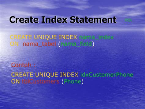Create Index