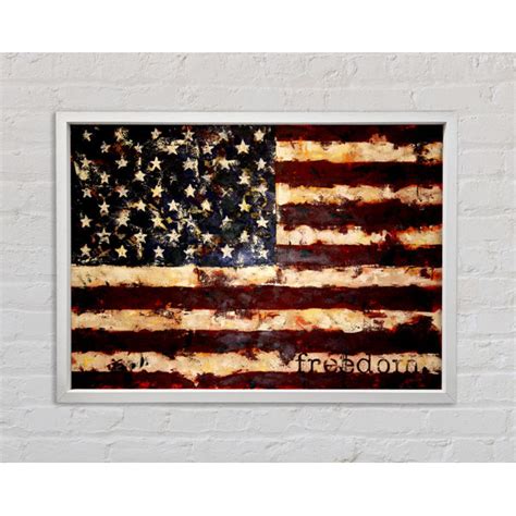 August Grove Freedom Flag Usa Single Picture Frame Art Prints On