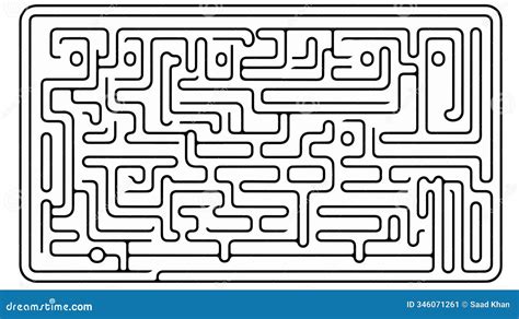 Linear Difficult Maze Game Vector Illustration Stock Illustration Illustration Of Modern