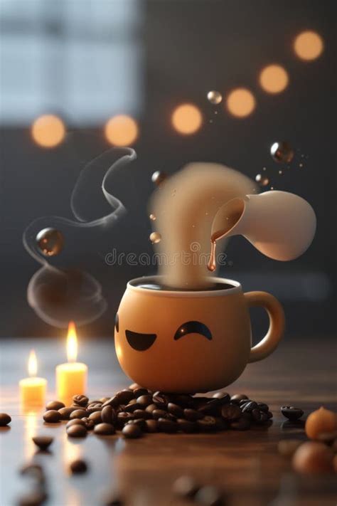 Adorable Java Joy 3d Cute Cartoon Happy Coffee Bean Character With Steam Bringing A Smile