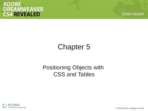 pptx © 2010 delmar cengage learning chapter 5 positioning objects