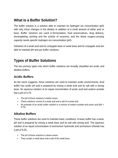 Buffer Solution Pdf Buffer Solution Acid