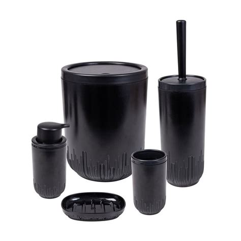 Набор для ванной комнаты Herevin Set-Black (дозатор, 1 шт + подставка ...