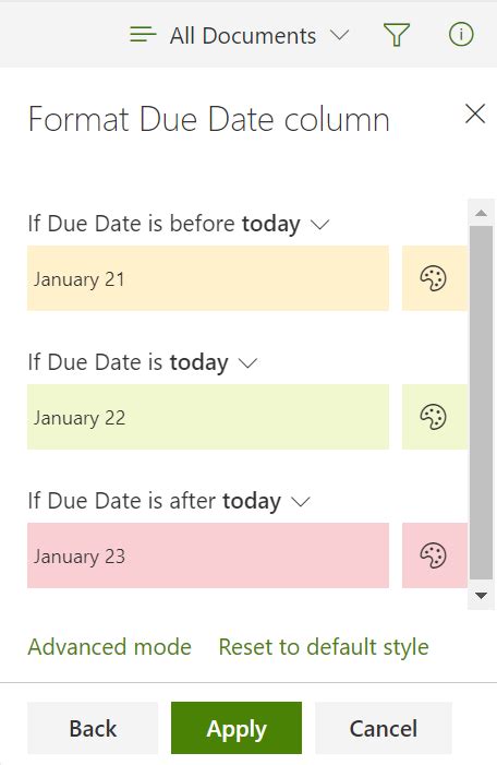 Wizard Based Column Formatting Options Now Available In Sharepoint