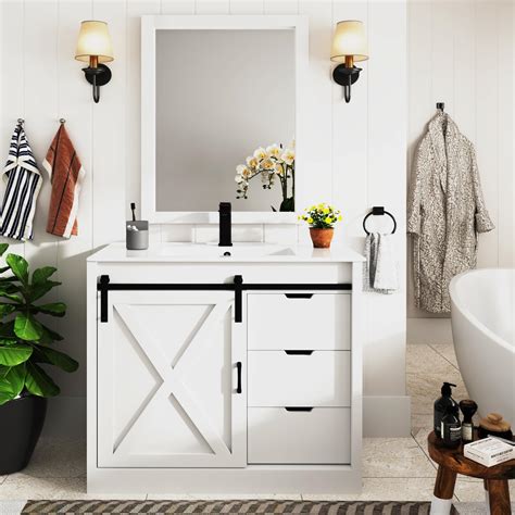 Chartustriable 36 Inch Bathroom Vanity With Sink And Faucet