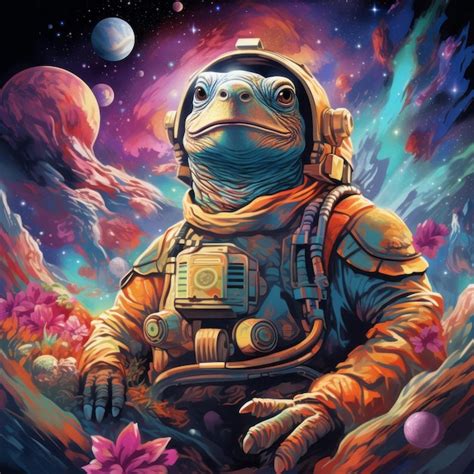 Premium Photo Galactic Dazzle Vivid Terrapin Adventures In The Lisa Frank Universe