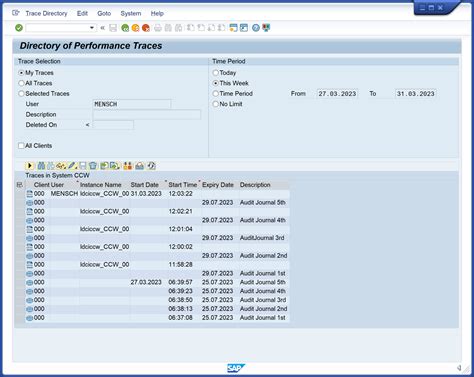 St05 Trace Directory Sap Community
