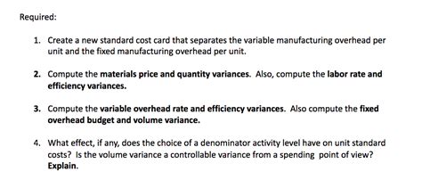 Standard Costs And Variance Analysis Chapter 9 And 9a
