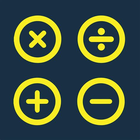 Basic Mathematical Symbol Plus And Minus Icon Set Math Symbol Equals Symbol Add Sign