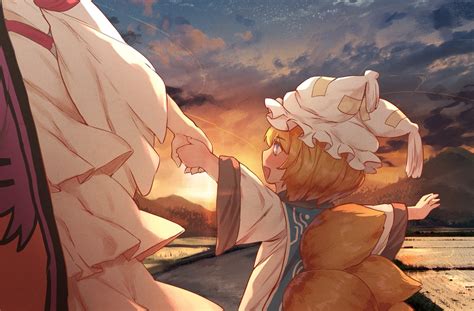 Yakumo Yukari And Yakumo Ran Touhou Drawn By Senmura Danbooru