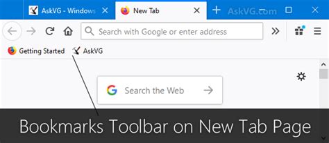 Tip Always Show Or Hide Bookmarks Toolbar On New Tab Page And