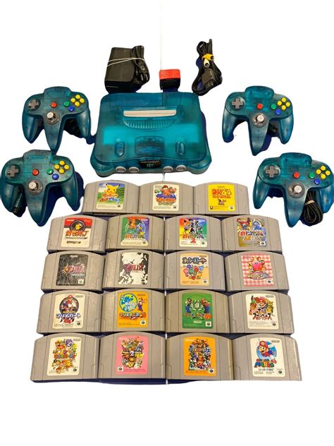 Nintendo 64 Console Clear Blue N64 Region Free You Can Choose Your