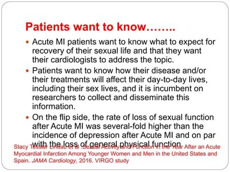 Sex After Acute Myocardial Infarction Heart Attack Ppt