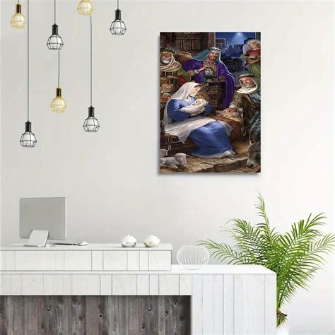 나무 프레임이 있는 축제 크리스마스 캔버스 아트 거실 침실 사무실 또는 주방을 위한 빈티지 스타일 벽 장식 Temu Korea