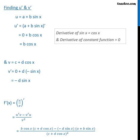Misc 20 Find Derivative A B Sin X C D Cos X Miscellaneous