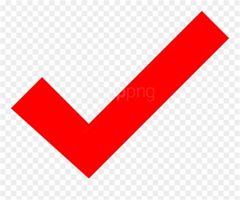 Красная галочка для презентации без фона