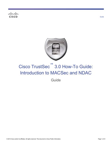 Cisco Trustsec Macsec And Ndac How To Guide