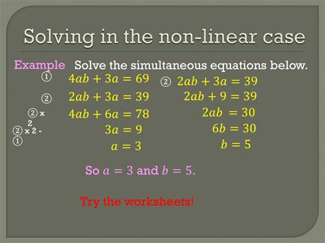 Ppt Solving Non Linear Simultaneous Equations Powerpoint Presentation Id 2597860