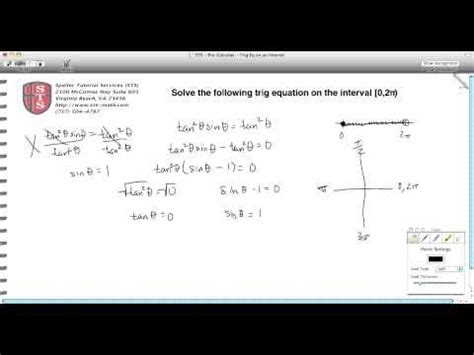 STS Pre Calculus Solve Trigonometric Equation On Interval Calculus Precalculus Solving