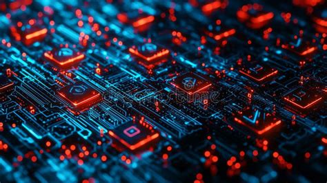 Network Security Is Depicted With Interconnected Devices Protected By Digital Shields Stock