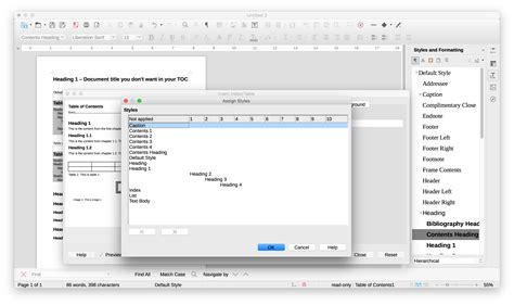 Libreoffice Creating A Table Of Contents That Doesnt Include Heading Toggen
