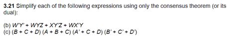 Solved 3 21 Simplify Each Of The Following Expressions Using Chegg Com