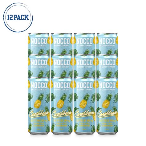 Nocco No Carbs Company Vegan Bcaa Multi Vitamins Sports Drink Caribbean Caffeinated 12