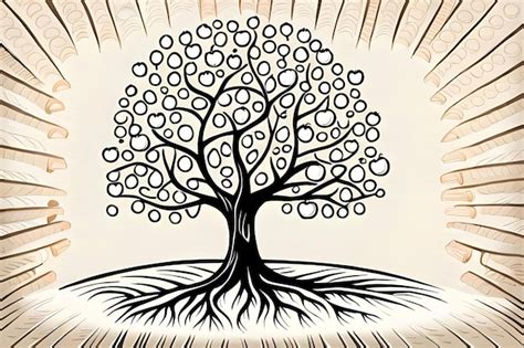 Premium AI Image A Drawing Of A Tree With The Roots Growing Out Of It
