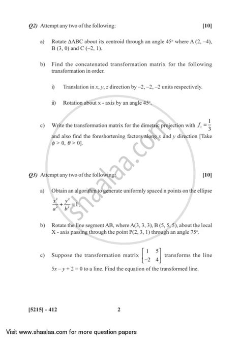 Computational Geometry B Sc Mathematics Semester TYBSc