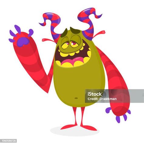 행복 한 멋진 만화 뚱뚱한 괴물입니다 발 정된 벡터 몬스터 캐릭터 갈고리 발톱에 대한 스톡 벡터 아트 및 기타 이미지 갈고리 발톱 공휴일 귀여운 Istock
