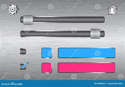 Game Gui Settings Menu Scrolls And Buttons Stock Vector Illustration Of Cartoon Glass