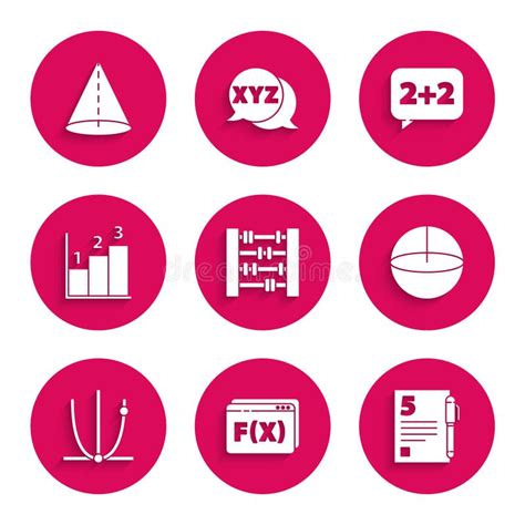 Set Abacus Function Mathematical Symbol Test Or Exam Sheet And Pen Geometric Figure Sphere
