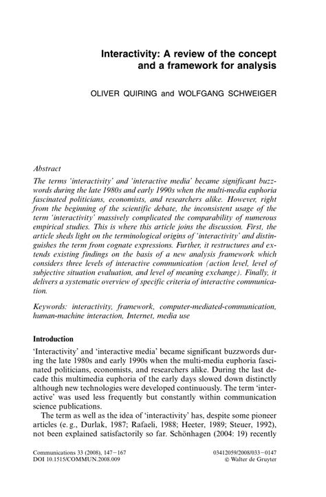 PDF Interactivity A Review Of The Concept And A Framework For Analysis