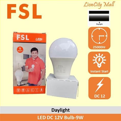 Fsl Led Bulb 12v Dc 9w 9 Watts E27 Light Bulb Dlight 【free Shipping】 Lazada Ph