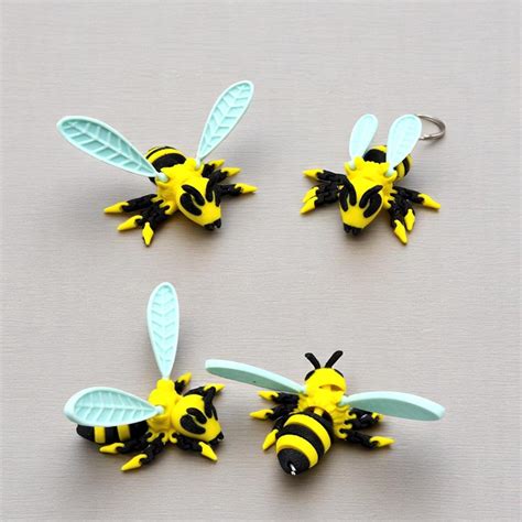 Bee 3d Stl File Cute Honey Bee Model For 3d Printing Printable