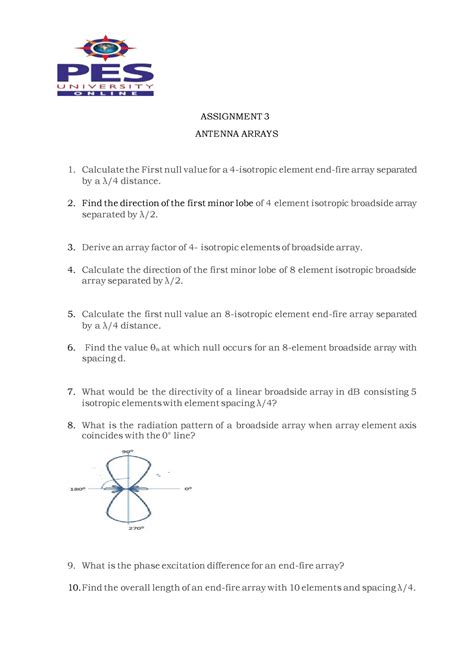 Unit 3 Assignment Part2 Assignment 3 Antenna Arrays Calculate The