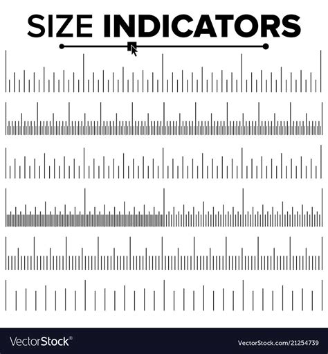 Size Indicator Set Ruler Scale Distances Vector Image