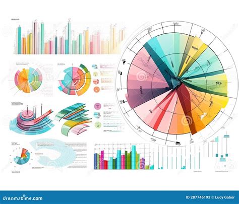 Data Visualization Chart Diagram Colorful Illustration With White Background Stock Illustration