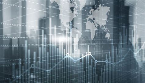 Abstract Stock Market Bar Graph On World Map Background Stock Illustration Illustration Of