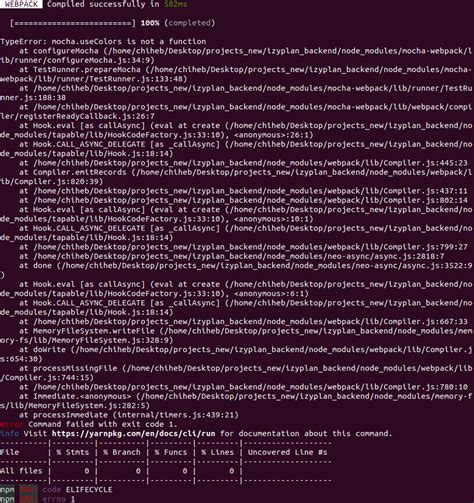 Mochajs Nodejsexpressjs Webpack Error Typeerror Ecolors