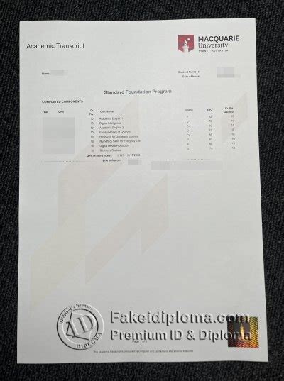 Macquarie University Academic Transcript
