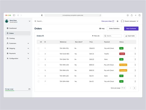 Lite Ecommerce Cms System Orders Dashboard Interface Web Design Tools Sidebar Design