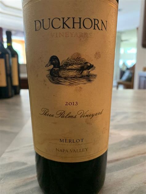 2013 Duckhorn Vineyards Merlot Three Palms Vineyard Usa California