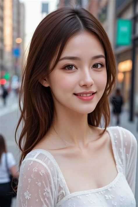 아름다운 가상 아이돌 디테일한 디지털 아바타 밝은 홀로그램 피규어 맑고 빛나는 피부 상세한 얼굴 특징 Seaart Ai