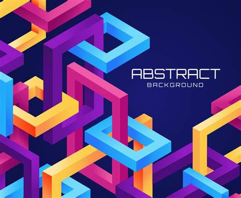 Modern Colorful Interlocking Squares And Rectangles Background