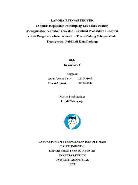 Laporan Tugas Proyek 3 Pdf