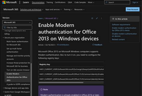 Enable Modern Authentication For Office 2013 On Windows Devices Accutech International